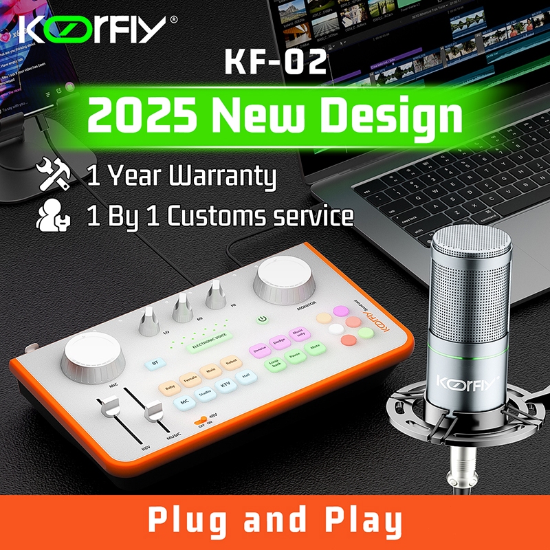 Koorfly KF02 Sound Card 48V Microphone Ultra Long Reception Noise ...