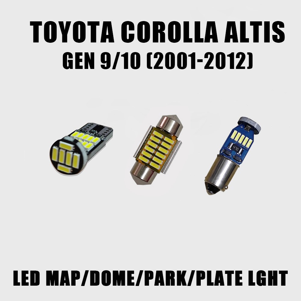 FOR Toyota Corolla Altis LED Map Dome Light Trunk Plate Bulb Cabin ...