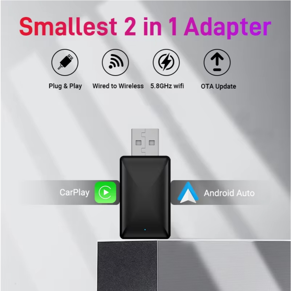 NEW Wireless Mini Box 2in1 CarPlay Android Auto Wireless Mini Box ...