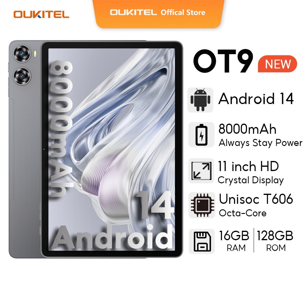 OUKITEL OT9 Android 14 16GB+128GB 11inch Crystal Display TÜV SÜD ...