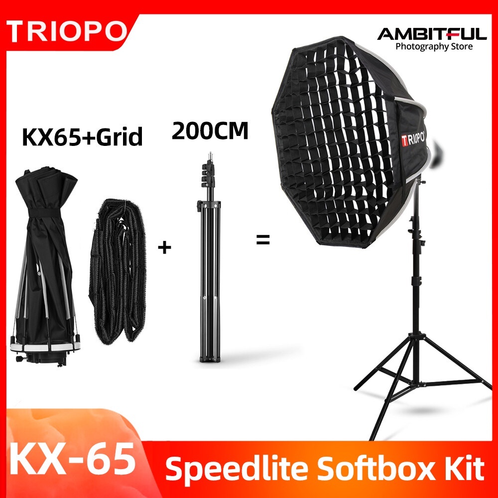 Triopo KX65 65cm KX90 90cm Speedlite Octagon Umbrella Softbox And 200cm ...