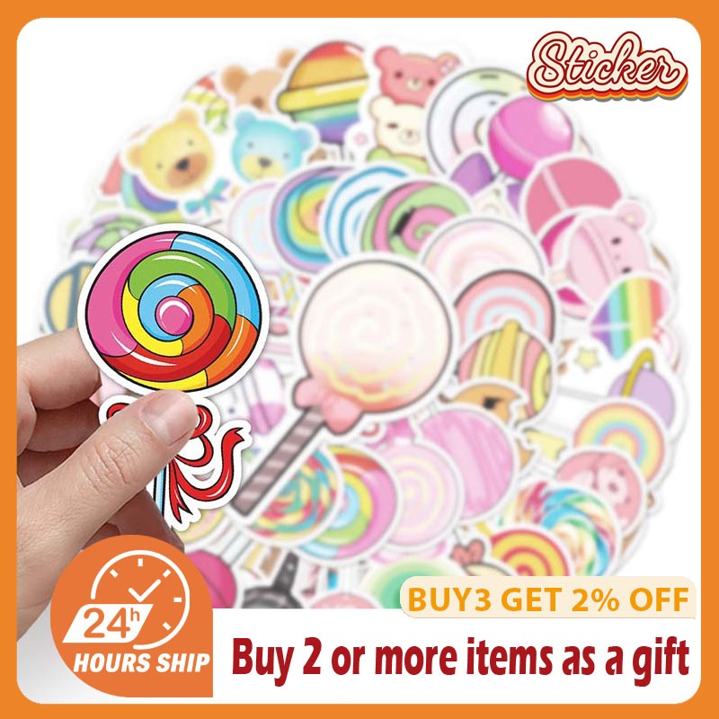 50PCS Cartoon Lollipop Sticker Graffiti DIY Phone Laptop Bicycle Guitar ...