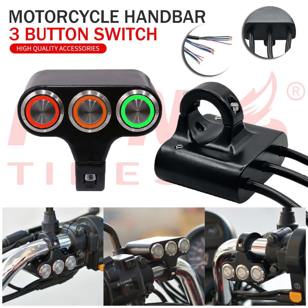 Motorcycle Mini Driving Light Switches 7/8"22mm Handlebar Mount Switch ...
