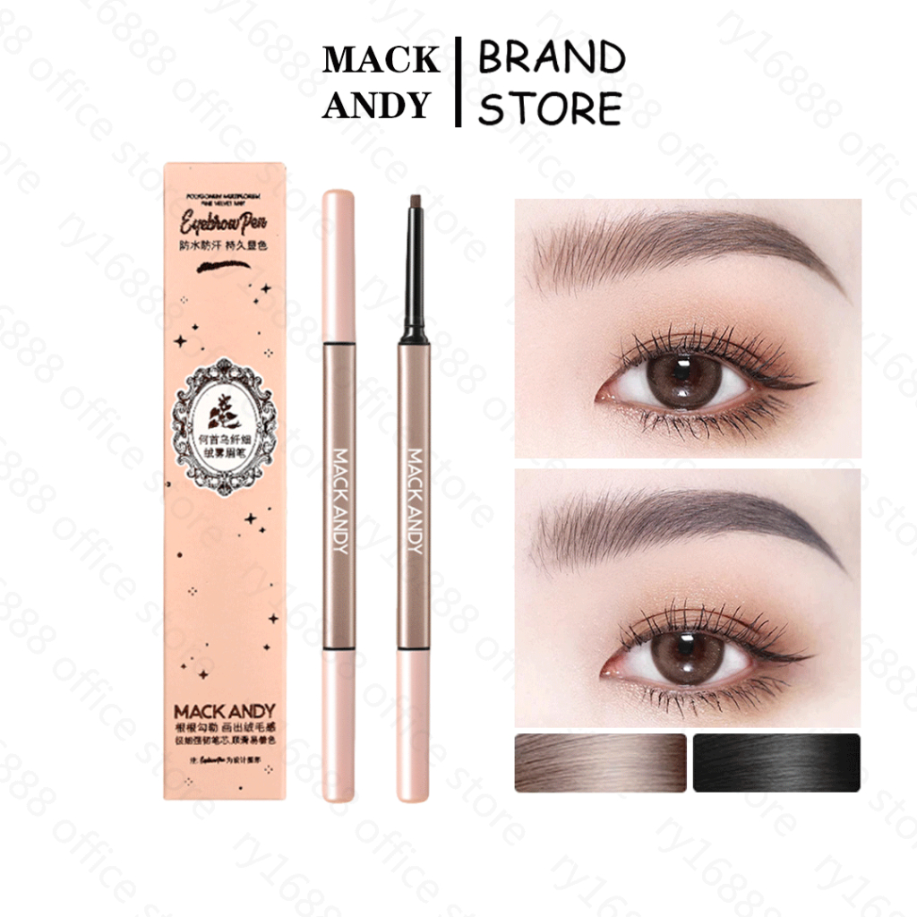 MACK ANDY Velvet Mist Eyebrow Pencil Waterproof Sweat Resistant Lasting ...