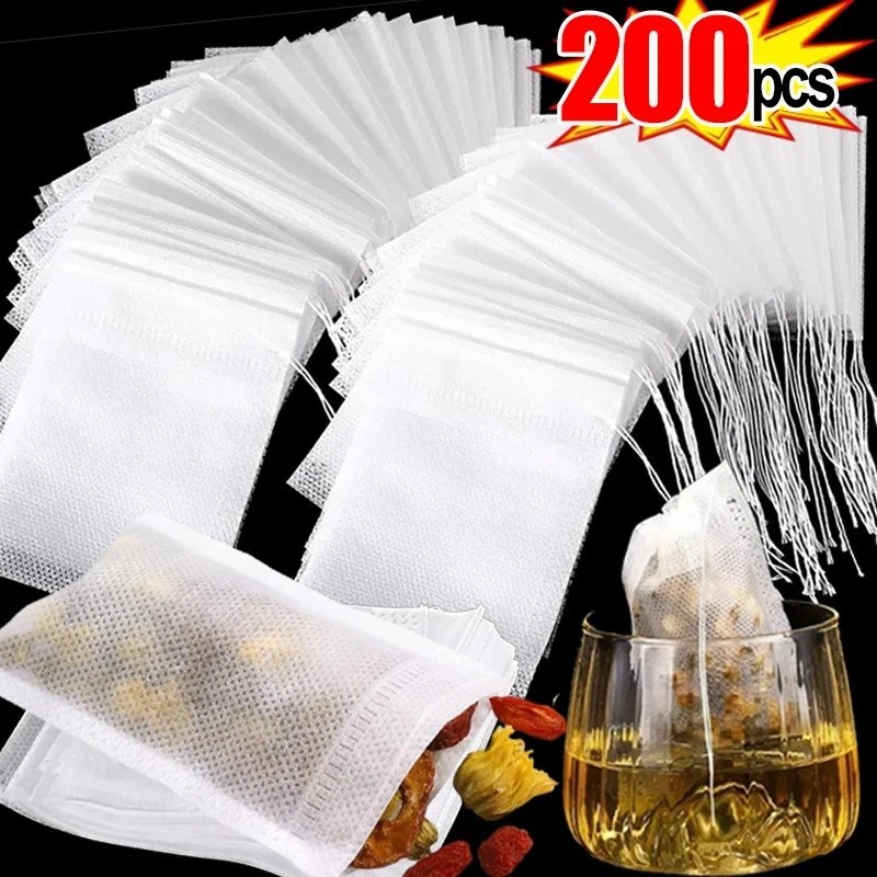 200Pcs/Lot Teabags Empty Scented Tea Bags With String Heal Seal Filter ...