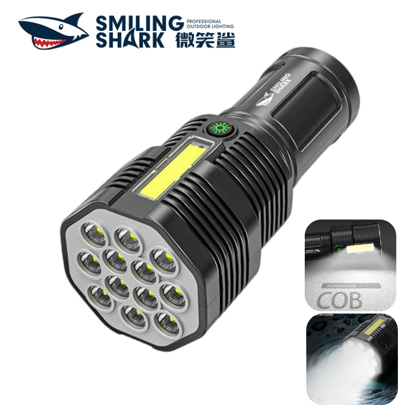 Smiling shark A1010 Torch Light Super Bright LED*12 4Mode Type-c ...