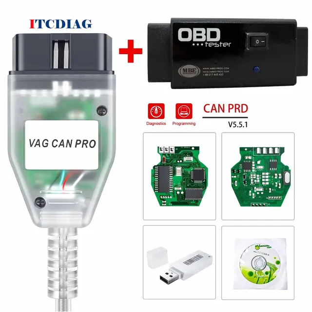 VAG CAN PRO 2020 V5.5.1 With Dongle with FTDI FT245RL Chip VCP OBD2 ...