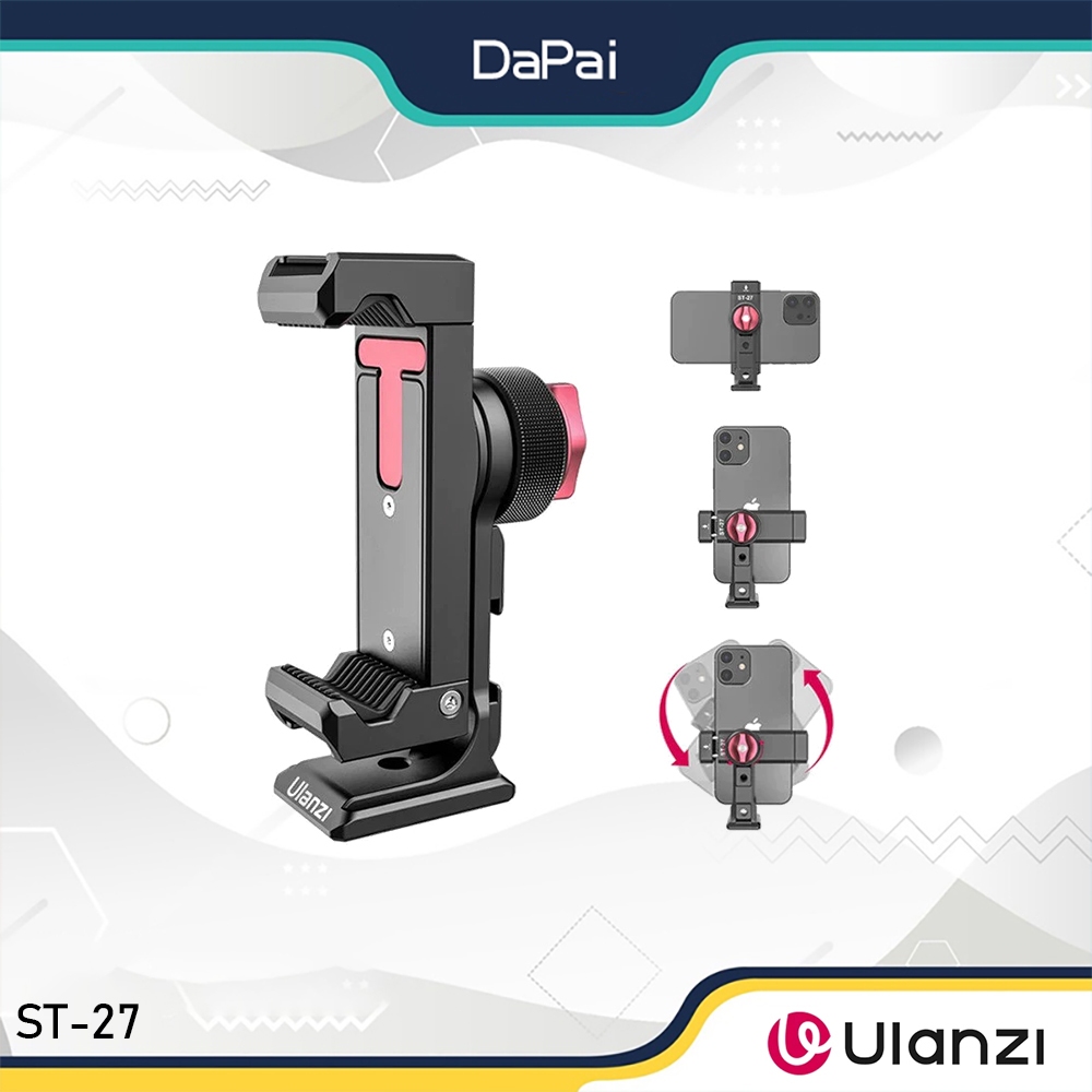 Ulanzi ST-27 Metal Phone Holder Clamp With Cold Shoe Arca 360°Rotatable ...