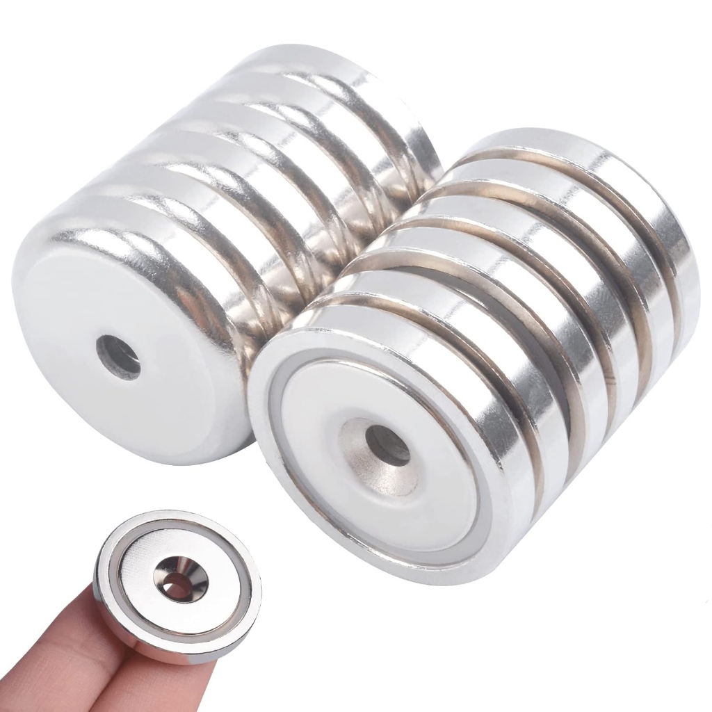 Neodymium Cup Magnet with Holes, 55KG Pulling Force Strong Rare Earth ...