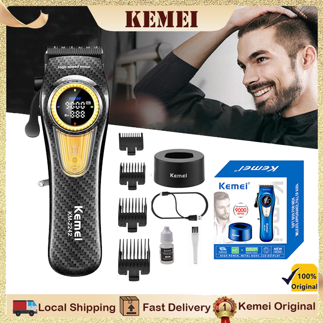Kemei KM-2242 Professional Cordless Hair Clipper Barber Lithium Battery Adjustable trimmer ...