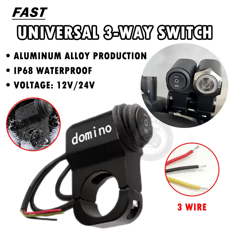 FAST Domino Mini Driving Light 3 Way Switch Waterproof Alloy Handle Bar ...