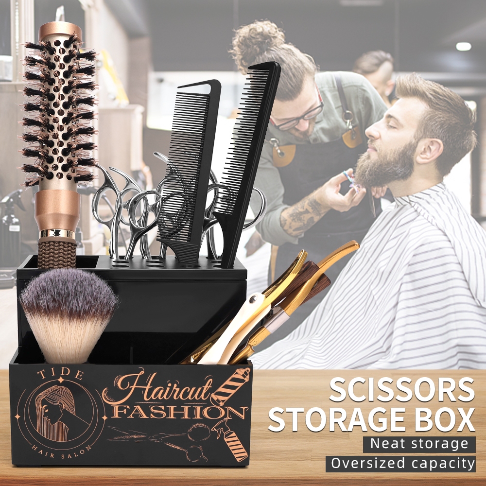 Spot#Barber Storage Box Hairdressing Scissors Socket Box Barber Shop ...