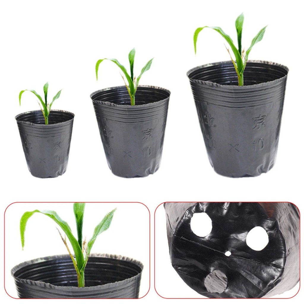 50/100 Pcs plastic large flower pots plant flower potted nutrition bowl ...