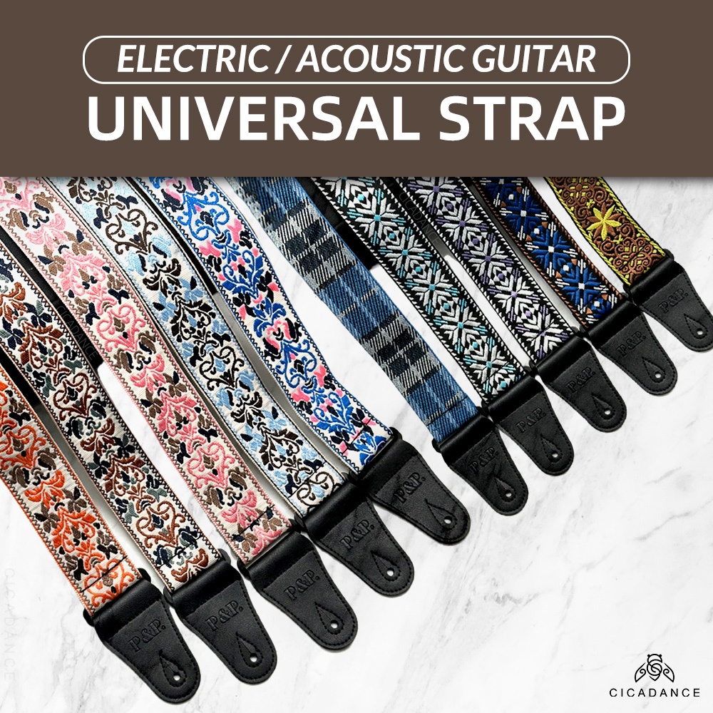 Embroidered Guitar strap Adjustable Widening Thicking Shoulder Belt ...