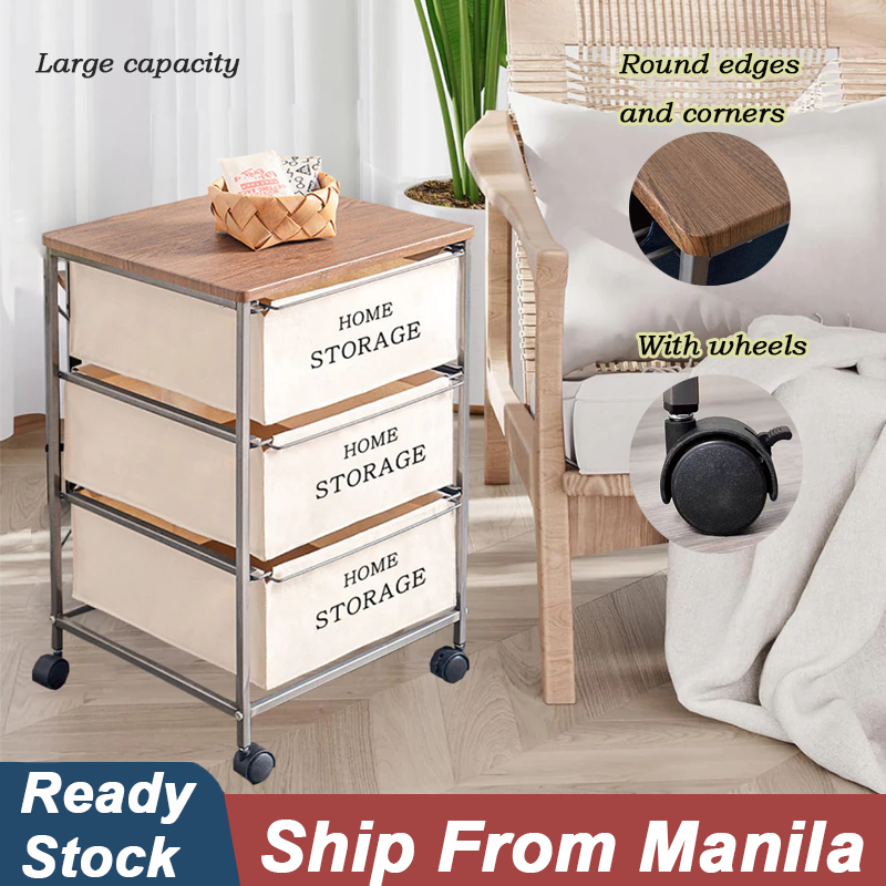 3-Tier Bedside Table Coffee Table Side Table Living Room Office File ...