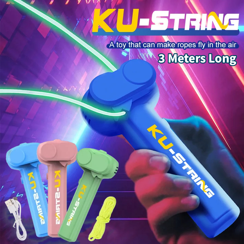 String Rope Glow in The Dark Rope Launcher Toy Portable Rope Launcher ...