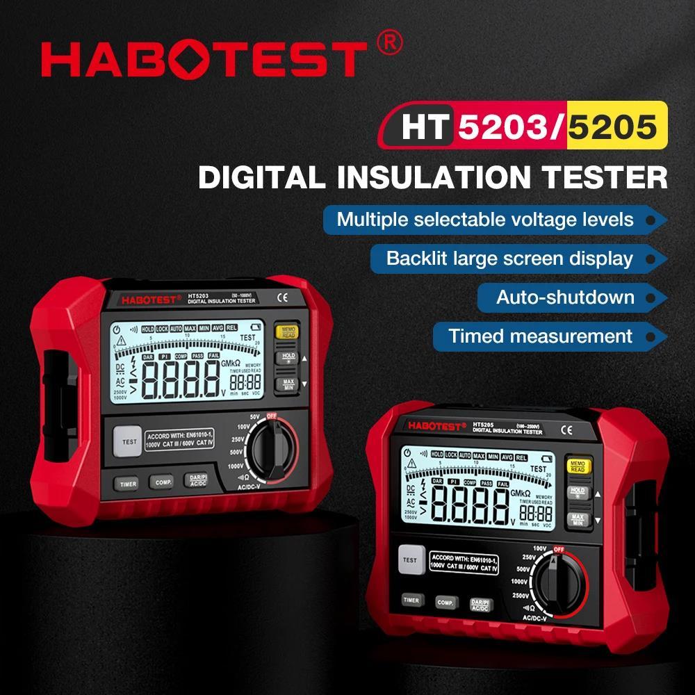 HABOTEST HT5205 2500V Insulation Resistance Tester Digital Megohmmeter ...
