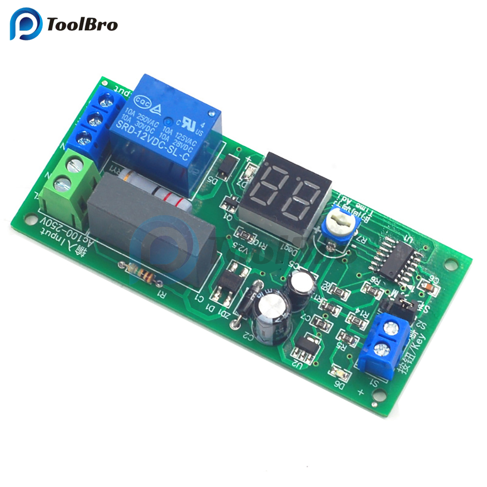 JK13 AC 220V 10A Timer Delay Switch Relay Module Adjustable 1 -99 ...