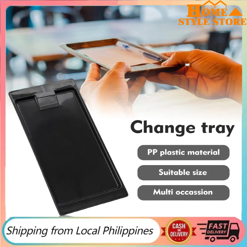 1pcs Black Multi-Purpose Bill Tray Bar Tip Cash Tray Rectangular Coin ...