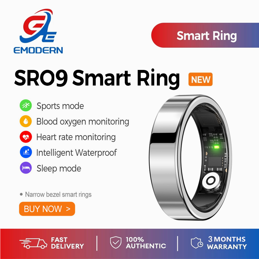 SR09 Smart Ring,Bluetooth 5.1,Fitness Tracker,Health and Sleep Monitor,5ATM & IP68 Waterproof ...