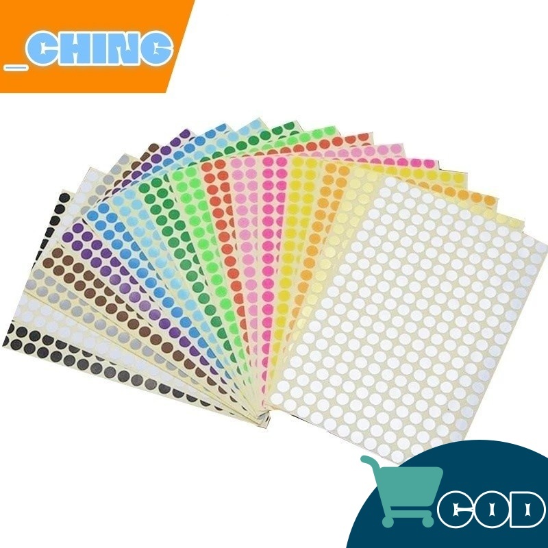 408Pcs/Sheet Color dot label stickers 6mm color label classification ...