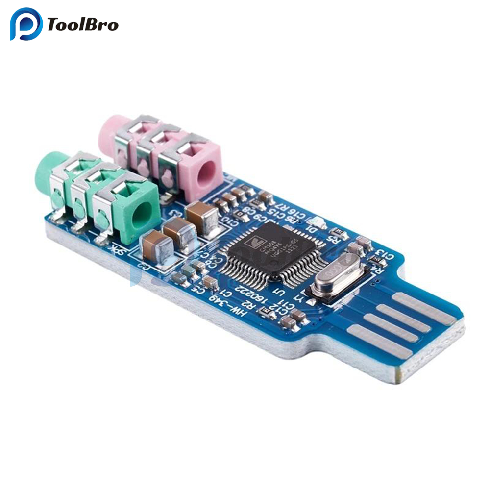 CM108 USB Drive Free Sound Card Laptop Computer External Sound Card ...