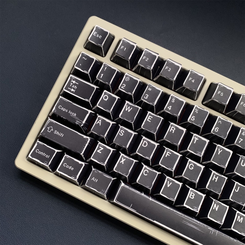 Comic Black Keycaps PBT Dye-sub Cherry Profile Keycap Custom Keycaps ...