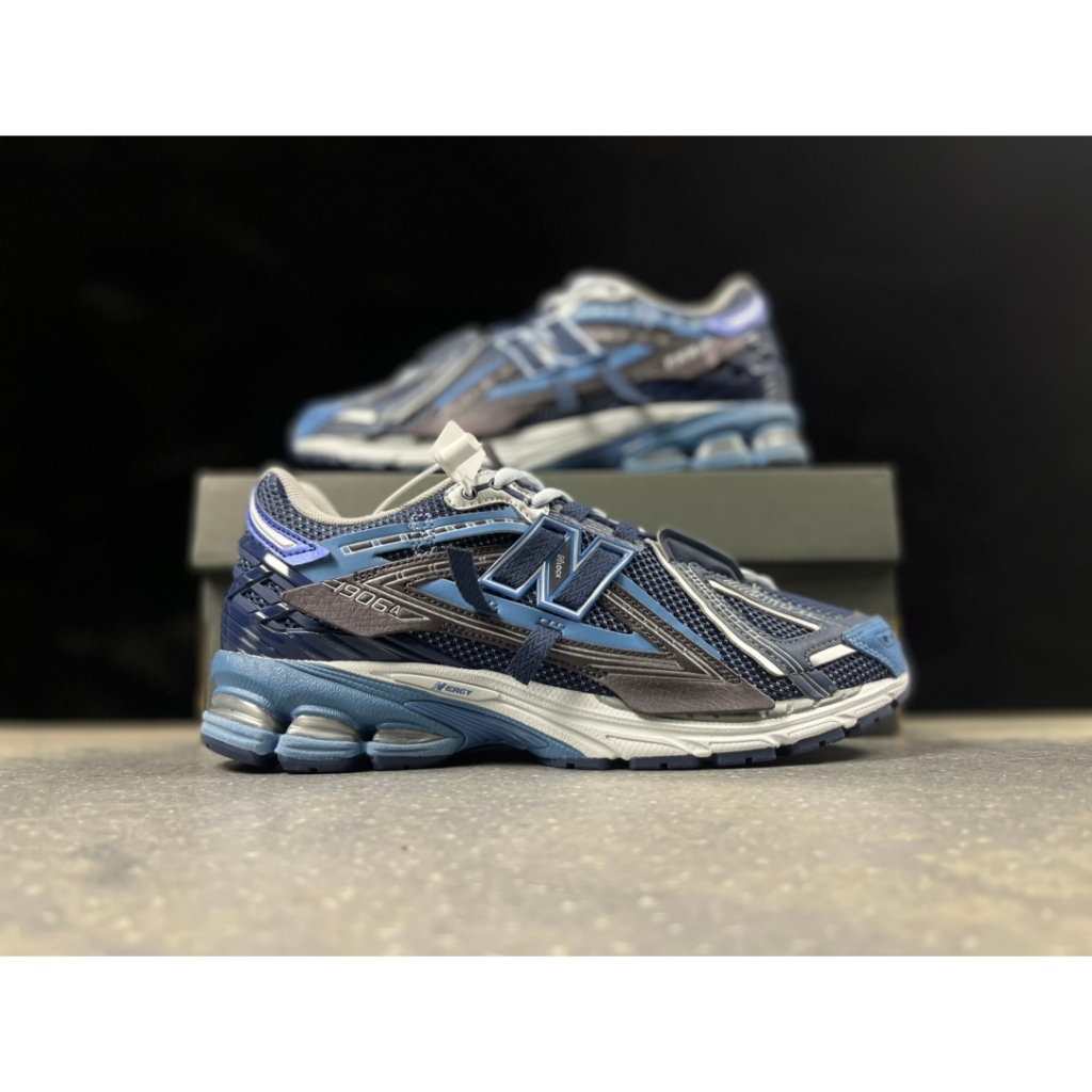 New Balance NB 1906A T-Beam outsole Leather splice running shoes blue ...