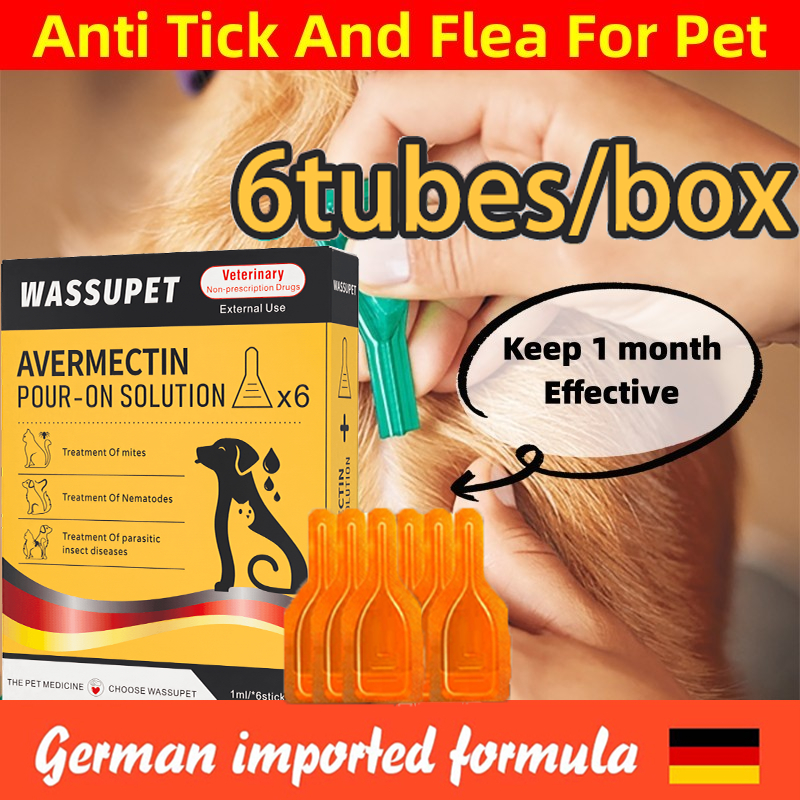 WASSUPET 6tubes Tick and Flea for Dogs Anti Tick Garapata and Flea ...