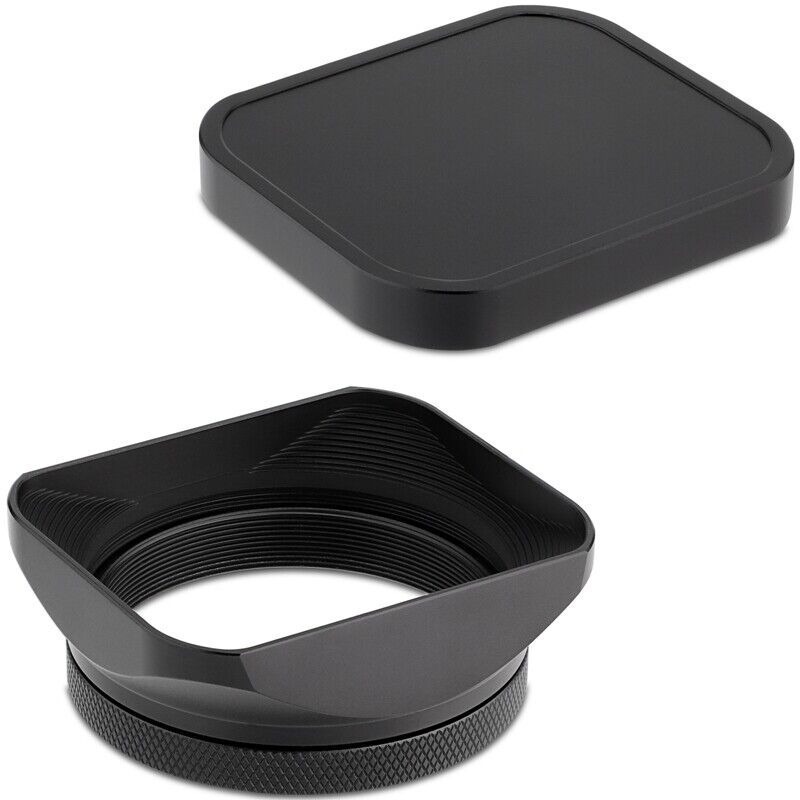 Square Metal Lens Hood with 49mm Adapter Ring for Fujifilm X100 Series ...