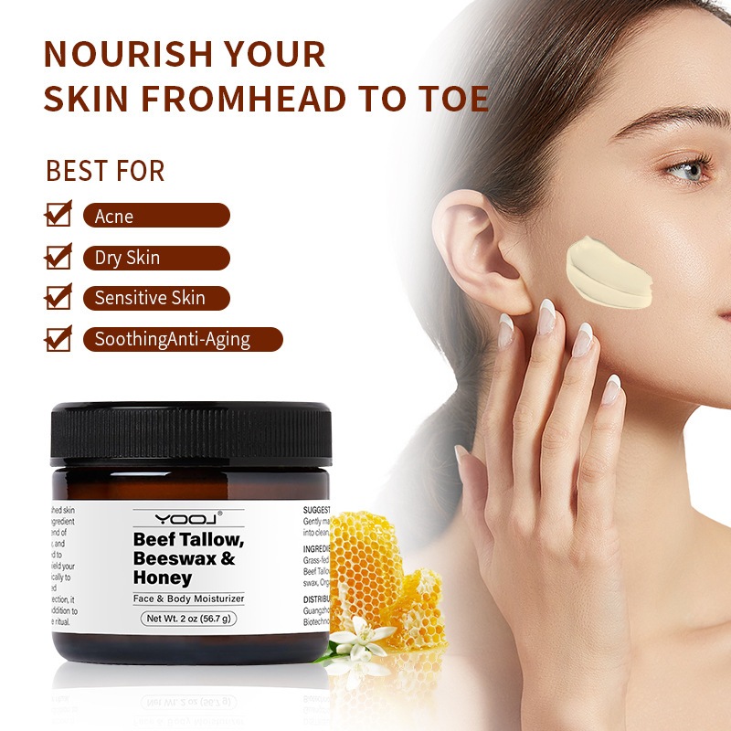 Beef Tallow and Honey Face Moisturizer for Face & Body - Organic Beef ...