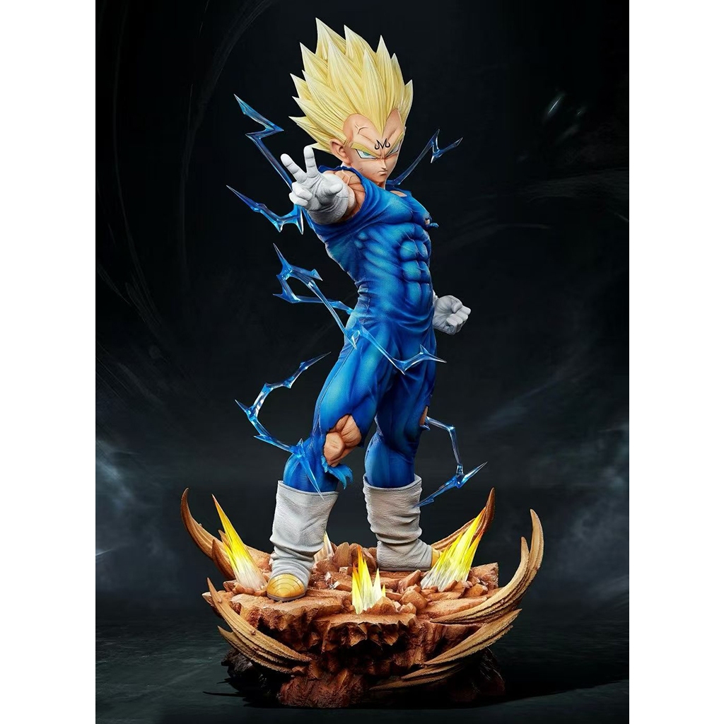 Anime Dragon Ball Z Super Saiyan Majin Vegeta Statue Model With Led ...