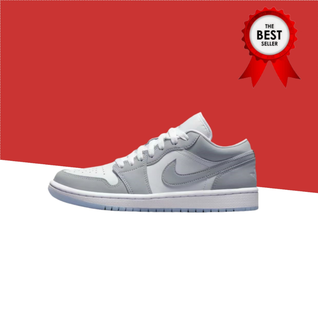 100% spike + J1 Low cut original Wolf Grey white Sneakers men and women ...