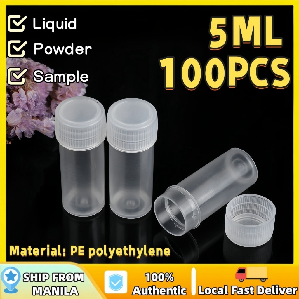 100PCS 5ml Volume Plastic Sample Bottle/ 5ML Small Bottle Vial Storage ...