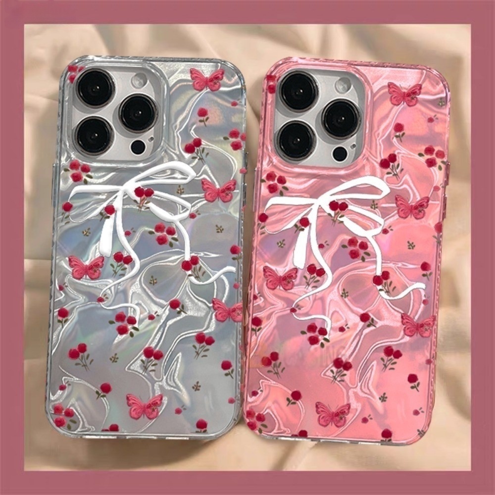 Pink Bow Romance Flower Butterfly Shine Star Ripple Luster For Redmi 14C 13 13C 12C Note 13 Pro ...