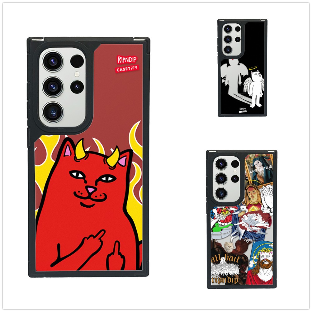 For Samsung S25 S24 S23 S22 Ultra Devil Shadow Friend Heart Case Galaxy S23 FE A05S A55 A35 A25 ...