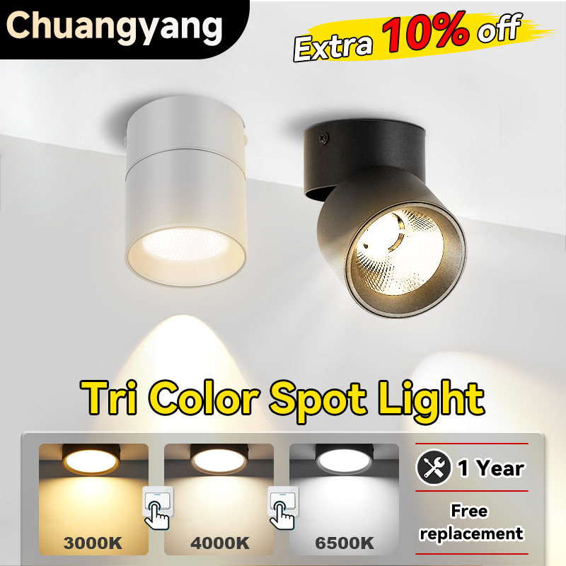 Foldable Led Downlight Tri Color Spot Light Surface Mounted Pin Light ...