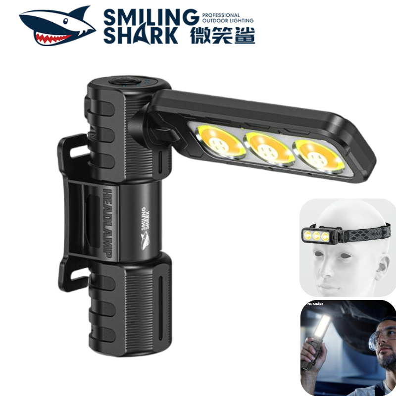 Smiling Shark Headlight Flashlight Led Rechargeable Headlamp with ...