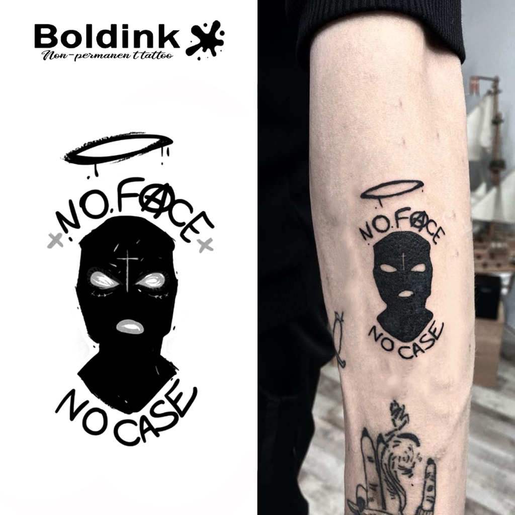 Masked Man Temporary Tattoos,NEW Technology Magic, Long Lasting 2 Weeks ...