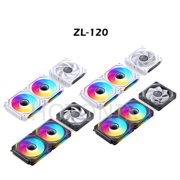 JONSBO ZL120 120mm fan building block PWM ARGB forward reverse wind for PC cases and heat sinks ...