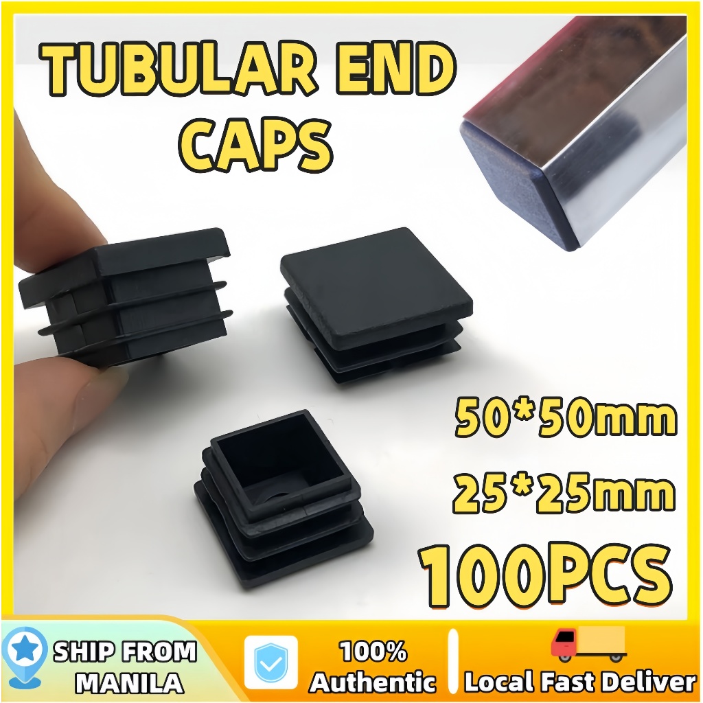 50PCS Square Tubular End Caps for Furnitures/Chair Table Feet PVC Floor ...