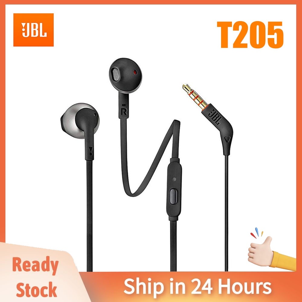 Original JBL T205 3.5mm Wired Earphone Stereo HIFI Game Music Sport ...