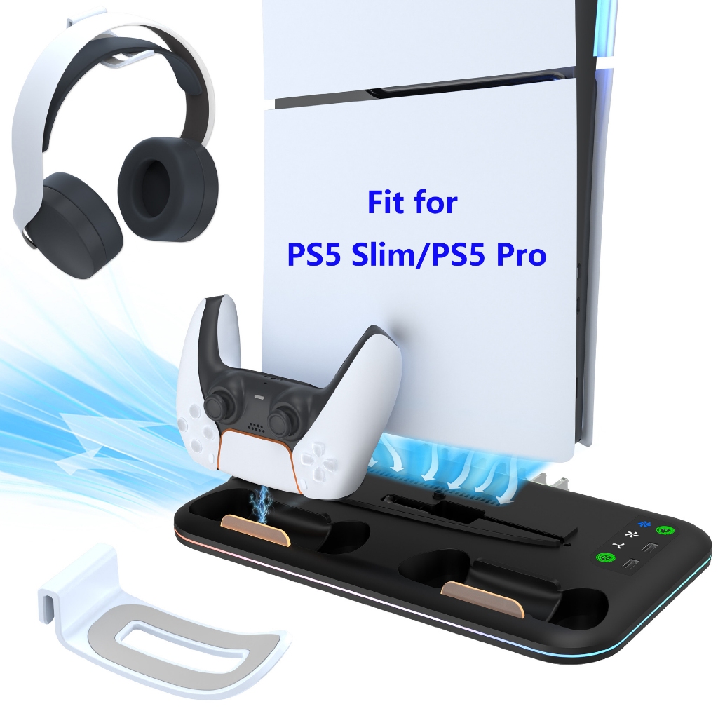 Multifunctional RGB Cooling Stand with Dual Controller Charging for PS5 ...