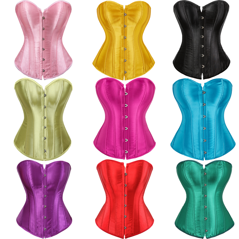 Corset For Women Sexy Bustier Satin Corset Top Plus Size Overbust ...