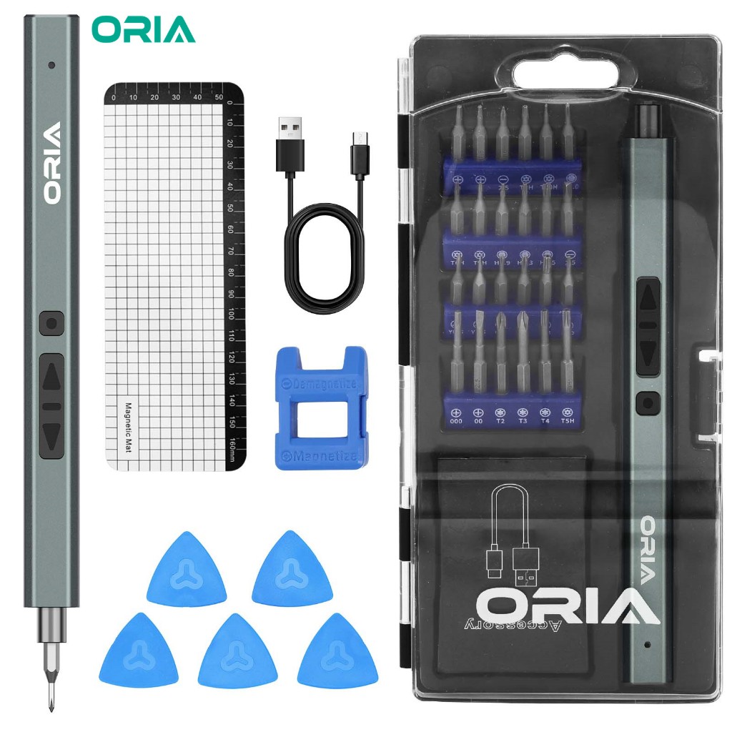 ORIA 33 in 1 Mini Electric Screwdriver Precision Screwdriver Cordless ...