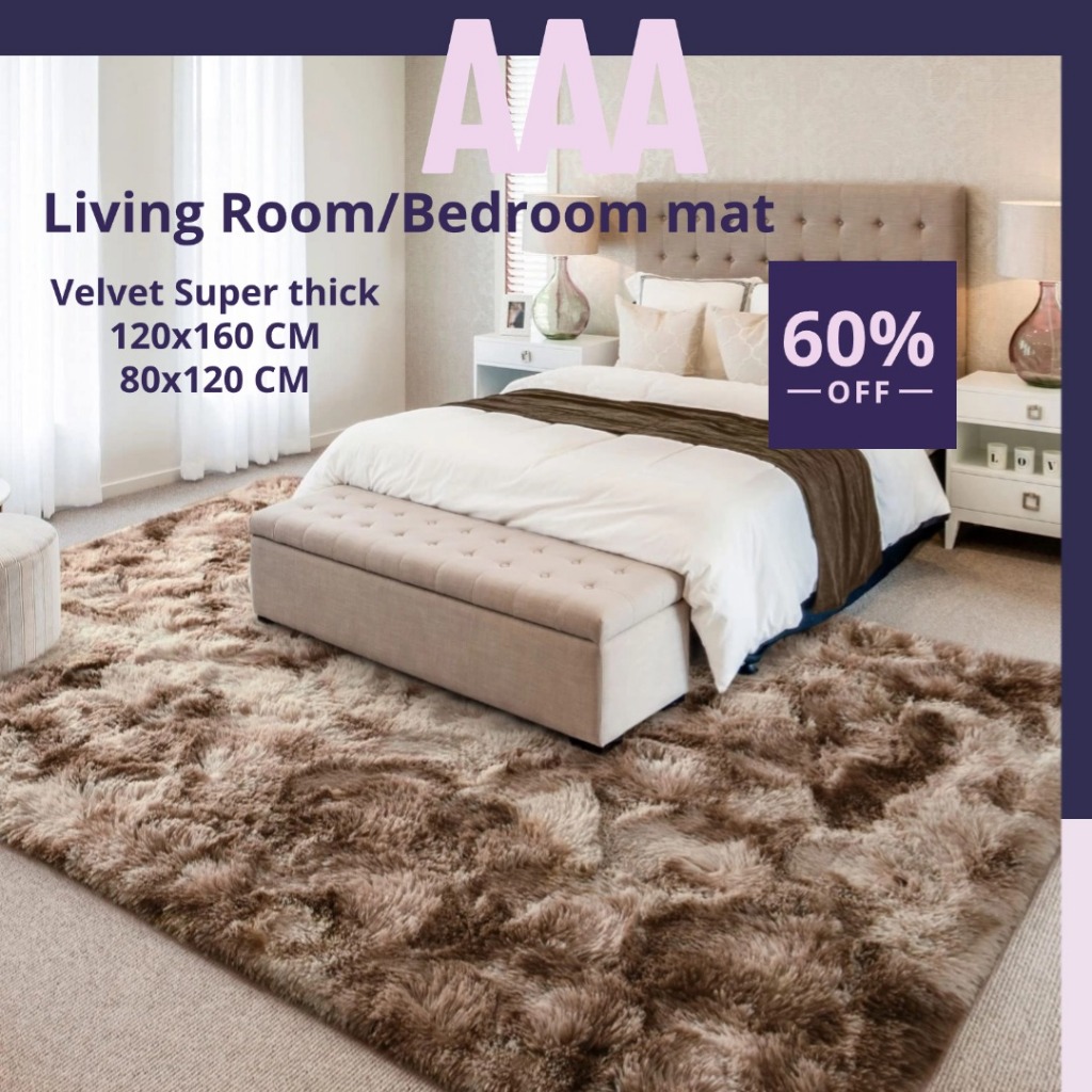 Velvet rugs are particularly soft and fluffy. Modern living room rug ...