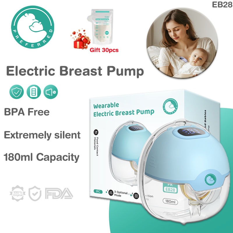 Preferred Wearable Electric Breast Pump With Dust Cover 150ml Pump For Breastfeeding EB28 ...
