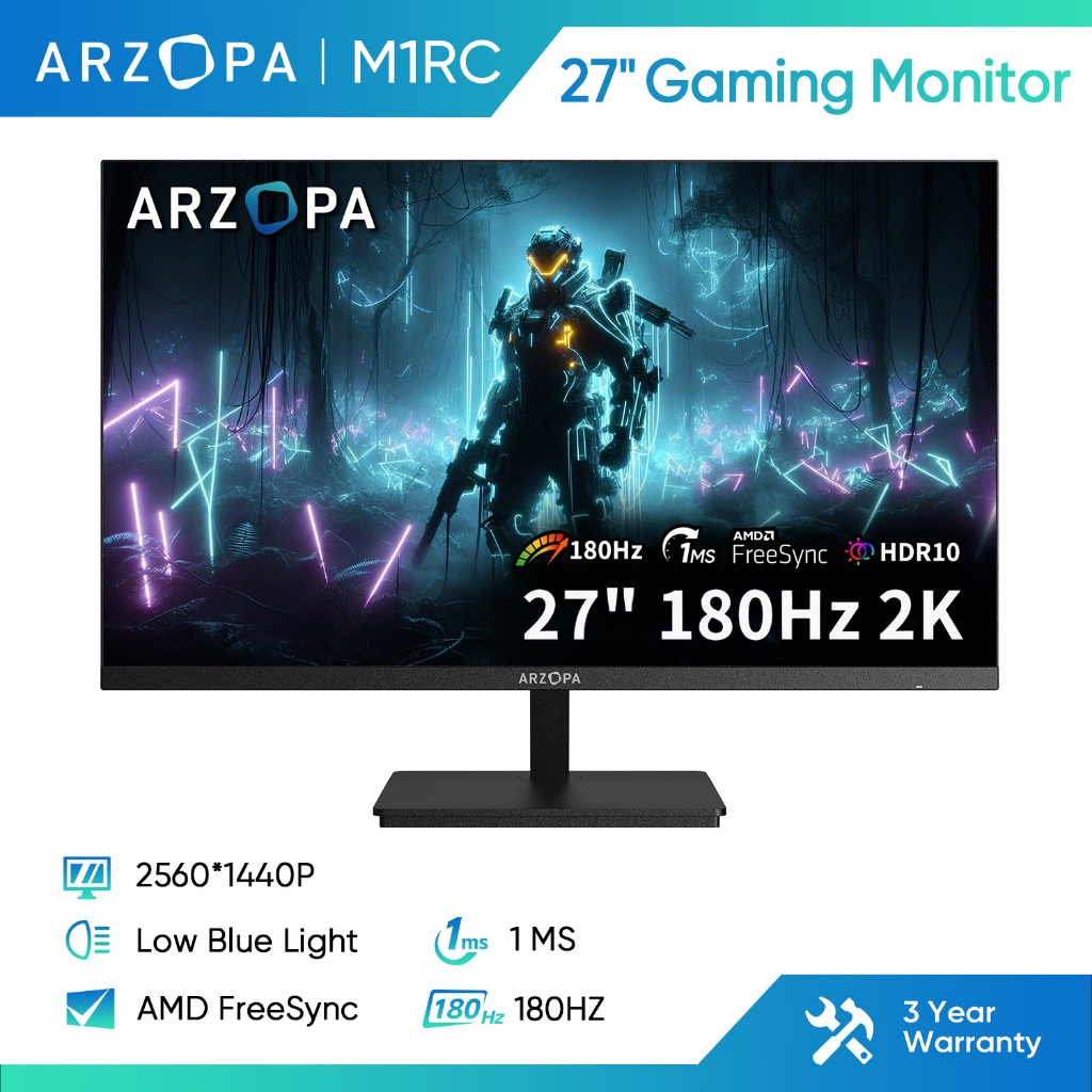 ARZOPA 27" 180HZ Gaming Monitor -2K QHD 2560x1440 Fast IPS Computer PC ...