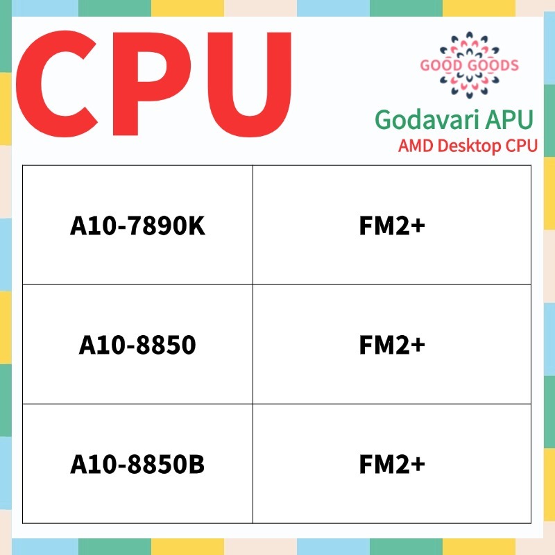 A10-7890K A10-8850 A10-8850B AMD Godavari APU Processor Desktop CPU Socket FM2+ 906Pin | Shopee ...