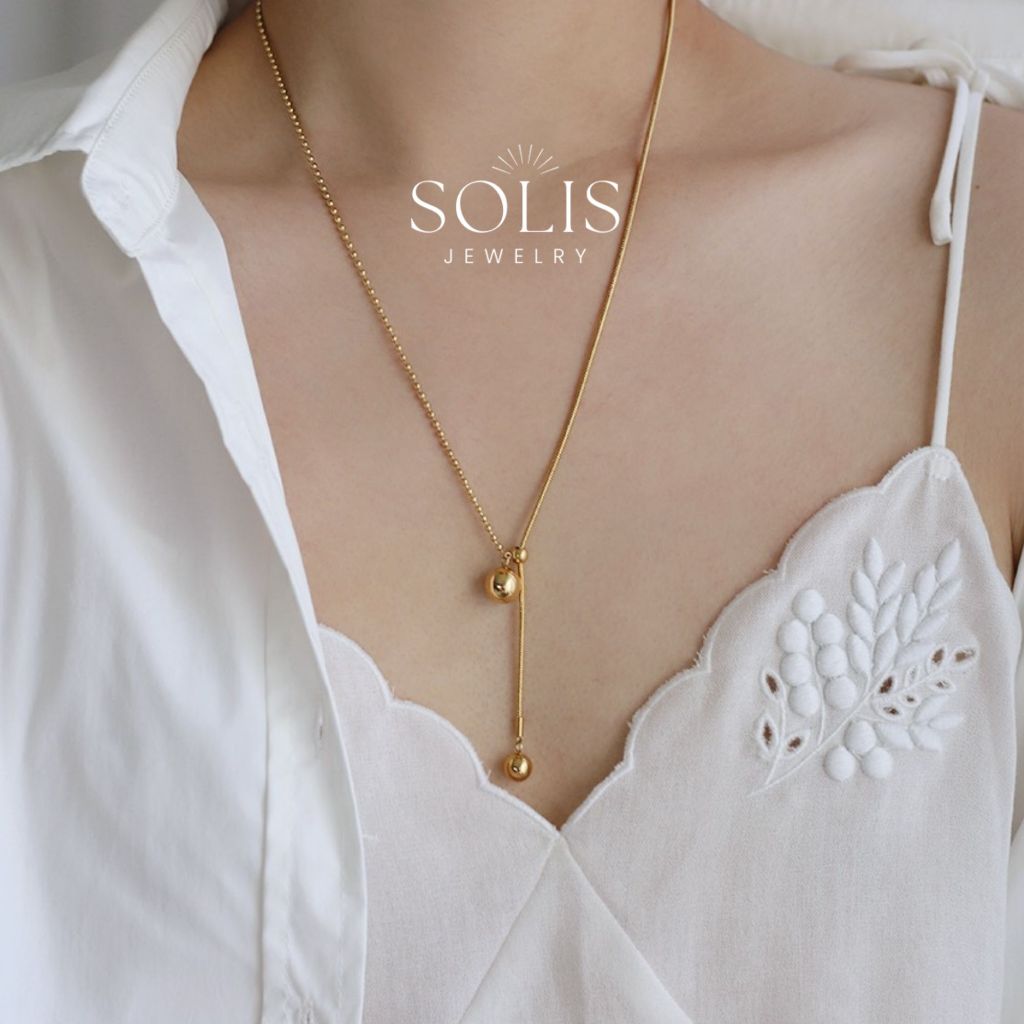 Long Adjustable Bead Pendant Tassel Silver Chain Necklace • Waterproof ...